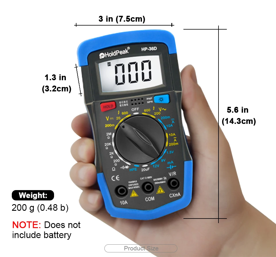 Professional-High-Precise-HP-33D-AC-DC-Digital-Multimeter-Ohm-Hz ...
