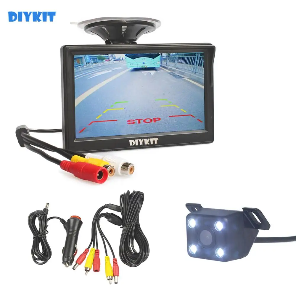 Diykit monitor para carro com tela lcd de 5 polegadas, sistema de ...