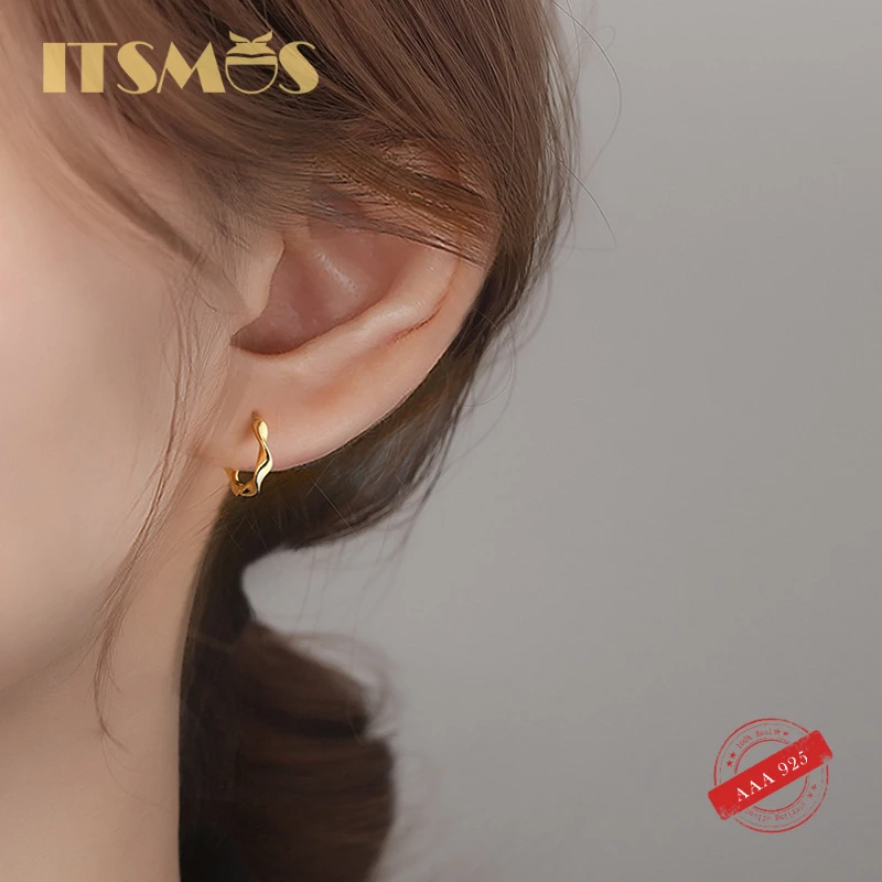 ITSMOS-14K-Gold-plated-Mobius-Hoop-Earrings-925-Silver-Earrings-Women-Simple-Round-Earrings ...