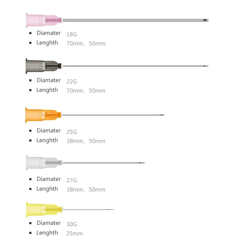Blunt Tip Mirco Cannula Needle For 18G 21G 22G 23G 25G 27G 30G Skin ...