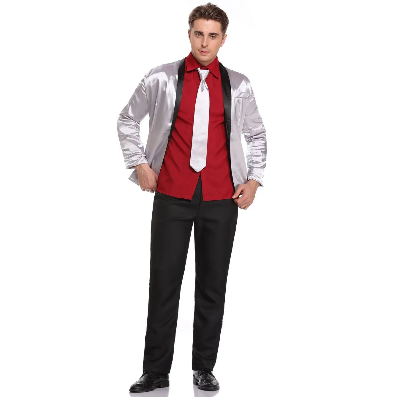 Men's Clown Cosplay Clothes Tie Jacket Red Shirt Pants Set Magician ...