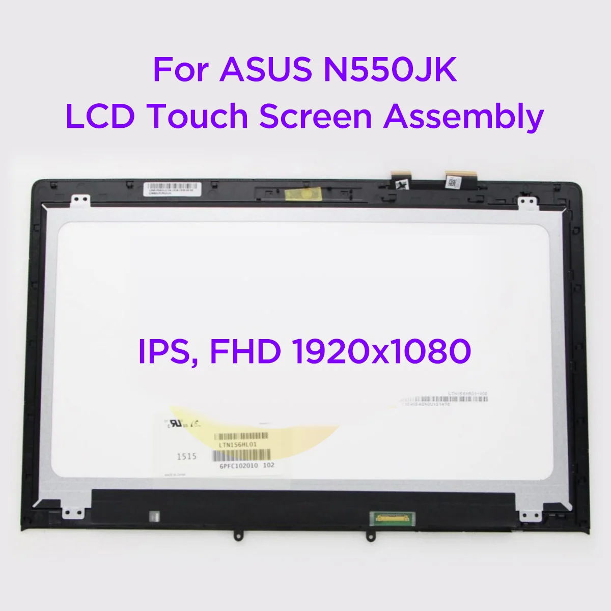 15.6 inch LCD Touch Screen Digitizer Assembly For Asus N550JK IPS LED Display Panel Replacement ...