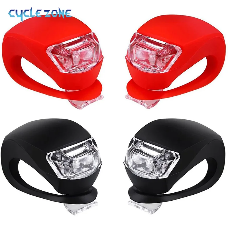 2PCS Bicycle Light Cycling Silicone LED Light Mountain Bike Flashlight ...