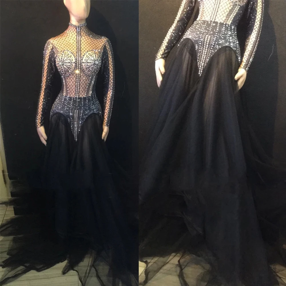 Newest Design Sexy Birthday Dresses Crystal Super Bright Singer ...