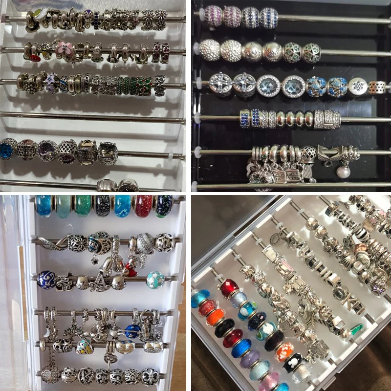 Acrylic-Pandora-Charm-Beads-Bracelet-Jewelry-Display-Storage-Box-Troll ...