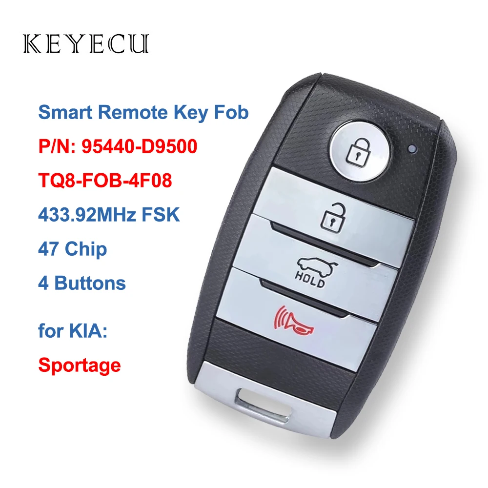 Keyecu 95440 D9500 Smart Remote Car Key Fob 4 Buttons 433.92MHz FSK 47 ...