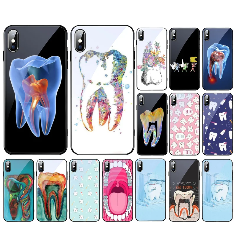 Dental Definitions Tooth Tempered Glass Phone Case For Iphone 13 12 11 ...