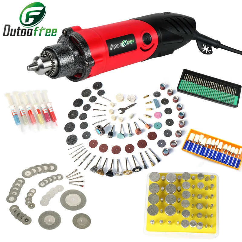 240w 고출력 조각기 전기 드릴 플렉스 샤프트가있는 미니 드릴 로타리 공구 Dremel 로타리 공구 용 액세서리 키트 06