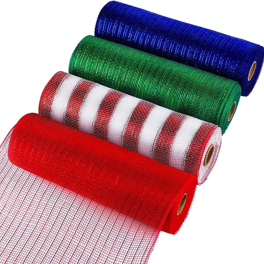 Deco Poly Mesh Ribbon - Metallic | Deco Poly Mesh Rolls | Ribbon Roll ...