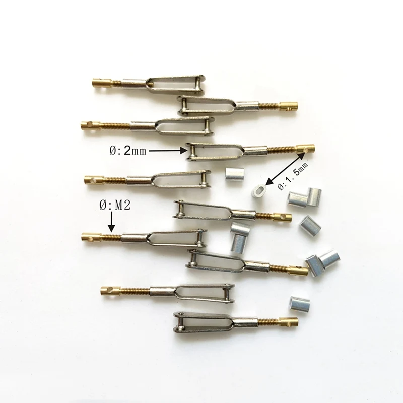 10pcs Stainless Steel Wire Connecting Push Rod + M2 Metal Chuck Clip ...
