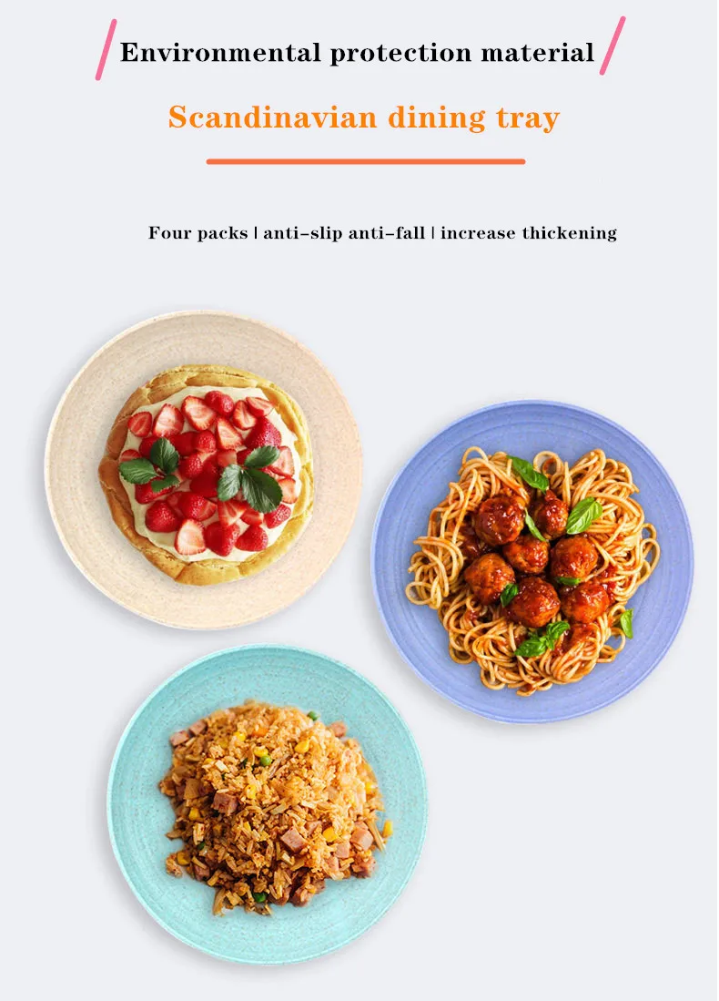 Plats et assiettes,Assiette à snack style européen,4 pièces,assiette de ...