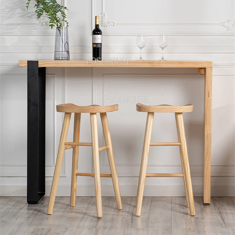 Simple-Bar-Chair-Solid-Wood-Commercial-Household-Modern-Simple-Bar ...