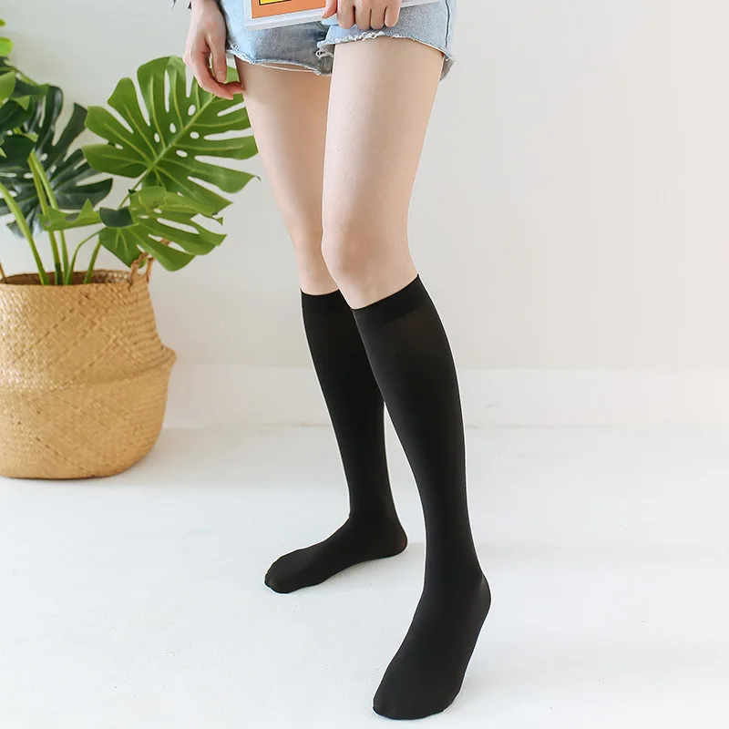 Bas,Chaussettes hautes de cuisse pour femmes, bas noirs blancs au ...