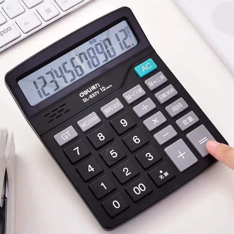 Deli 837Y Voice Calculator Voice Broadcast 12 Digits Large Key Large ...