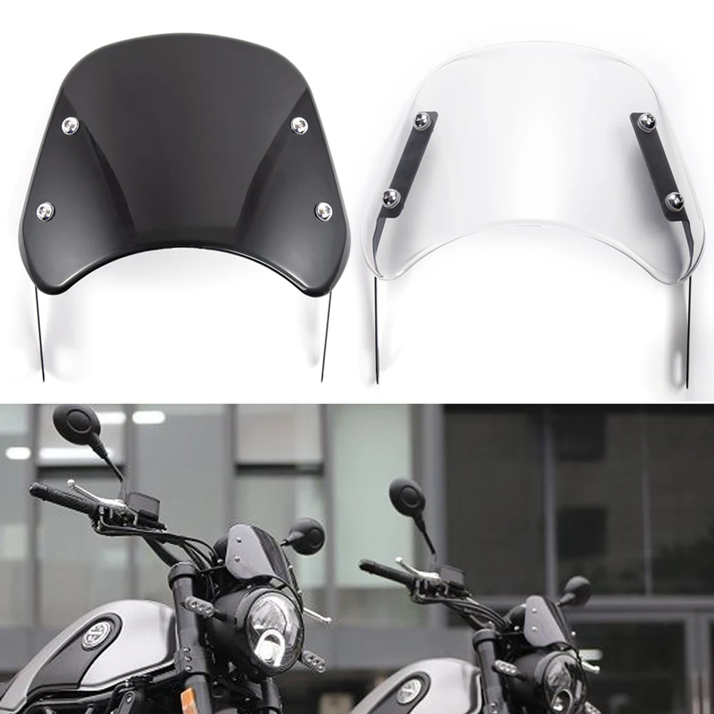 5-7 Inch Motorcycle Retro Cafe Racer Headlight Windshield Instrument ...