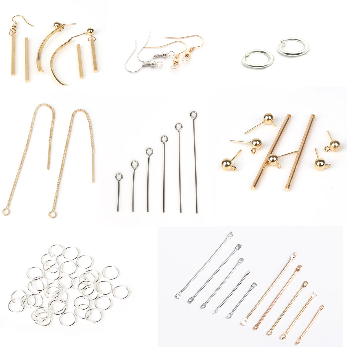 DIY-Earrings-Necklace-Jewelry-Making-Metal-Accessories-Ear-Hooks-Double ...