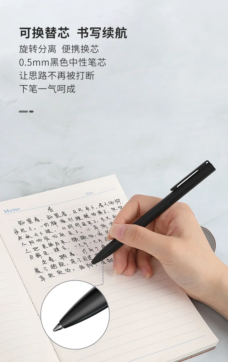 STYLO,10 Black ink--stylos'écriture en Gel métallique, pointe Fine et ...