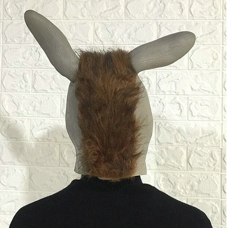 Adult Funny Donkey Head Mask Halloween Latex Animal Mask Creepy Hallow – Mozaer