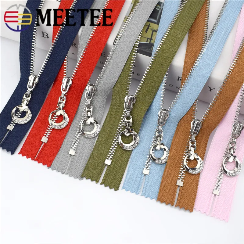 Meetee 10pcs 15/18/20/25/30cm 3# Metal Zippers Closed End Zip Closure ...