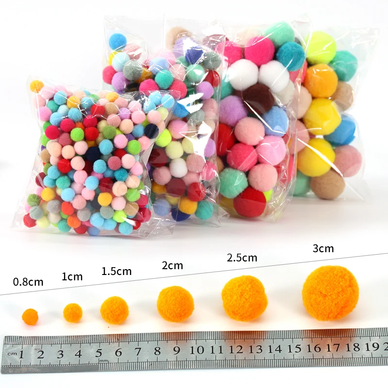 100Pcs 10/15/20/25mm Mini Fluffy Soft Pom Poms Pompoms Ball Handmade ...