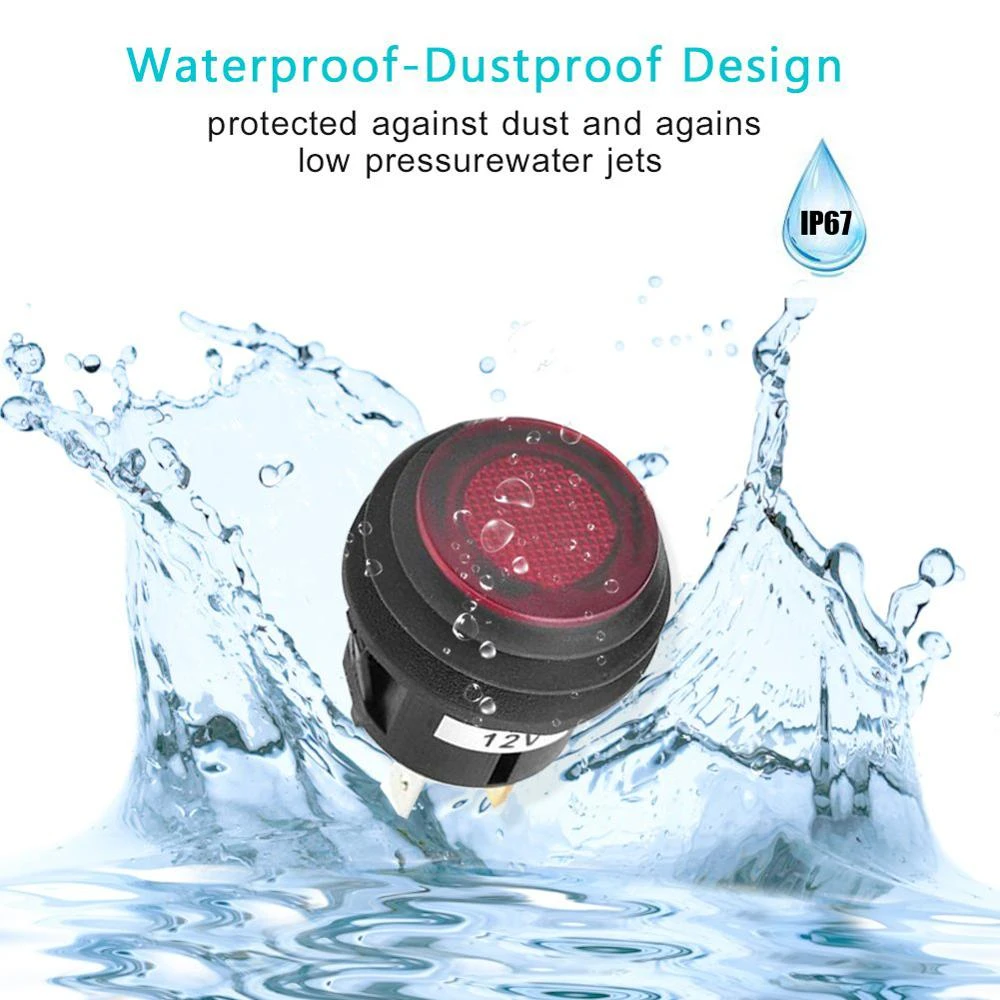 22mm Waterproof Button Switch Ip67 On-off 12v/20a Round Switch Self ...