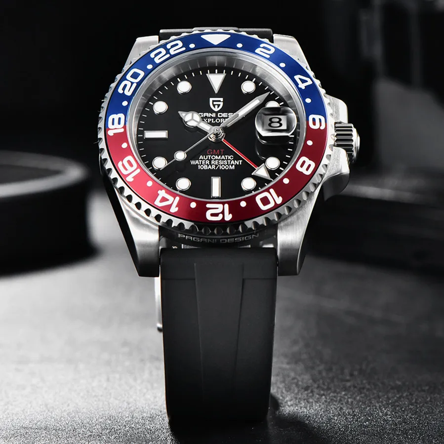 Pagani Design 40mm Sapphire Gmt Watch Stainless Steel Waterproof ...