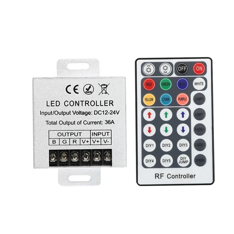 LED-RGB-Controller-For-12V-24V-36A-LED-Strip-Light-Wireless-Remote ...