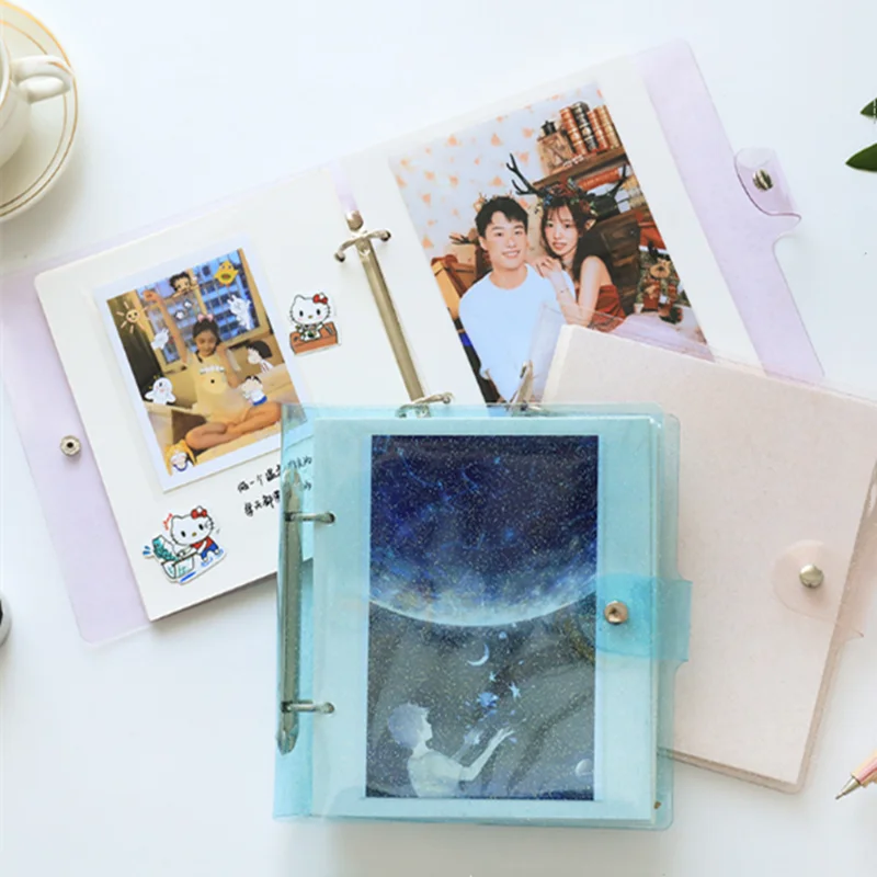 Pvc 쉘 시리즈 루스 리프 Pp 사진 앨범 티켓 저장 엽서 3 4 5 6 7 인치 메모리 64 포켓 후지 필름 Instax