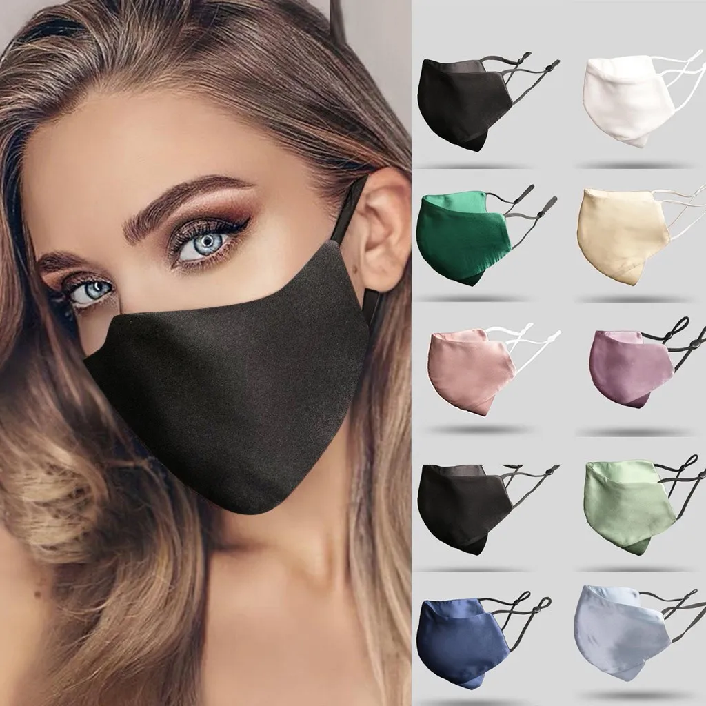 Satin-Solid-Color-Face-Mask-Light-Cool-Mouth-Cover-Washable-Earloop ...