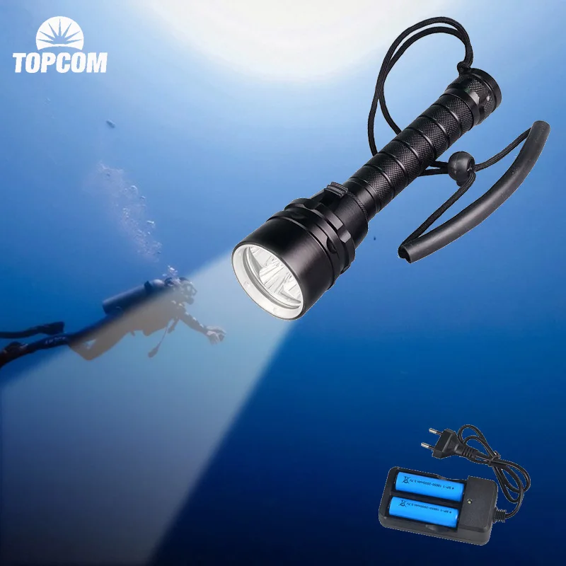 TOPCOM Professional Diving Flashlight Powerful 1200lum 5 LED Diving ...