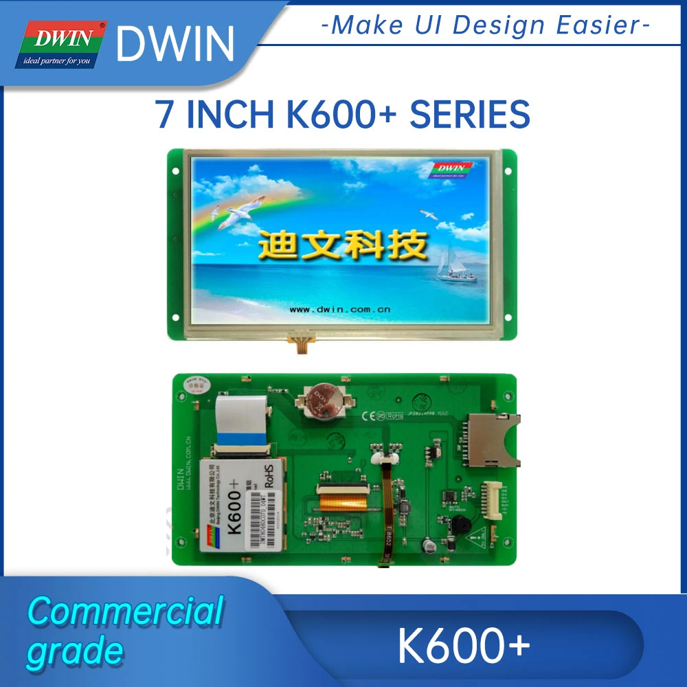 DWIN 7 인치 TFT LCD 디스플레이 모듈, 800x480 해상도, 상업용 K600 + HMI, 지능형 터치 스크린|LCD 모듈| - AliExpress