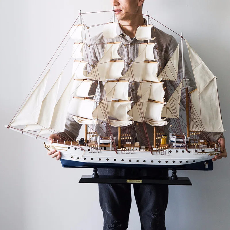 Wood-Ship-model-Ornaments-living-room-Crafts-modern-home-decoration ...