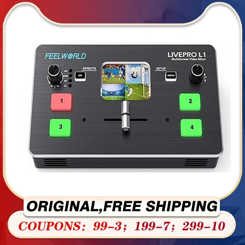 Feelworld Livepro L1 Switcher Vídeo Mixer 4 X Entradas Multi Câmera ...