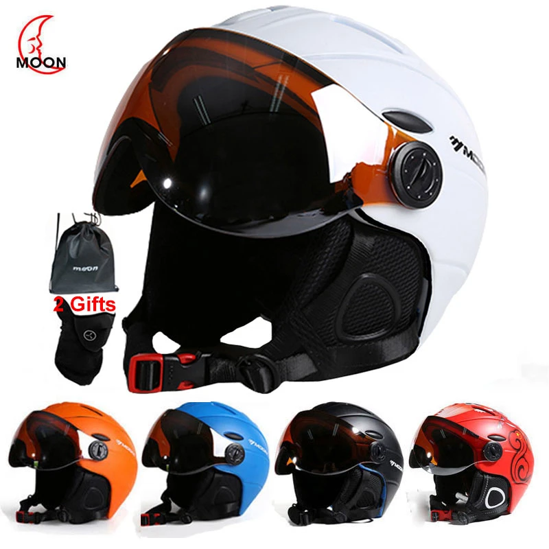 Moon Professional Half-covered Ski Helmet Integrally-molded Sports Man ...