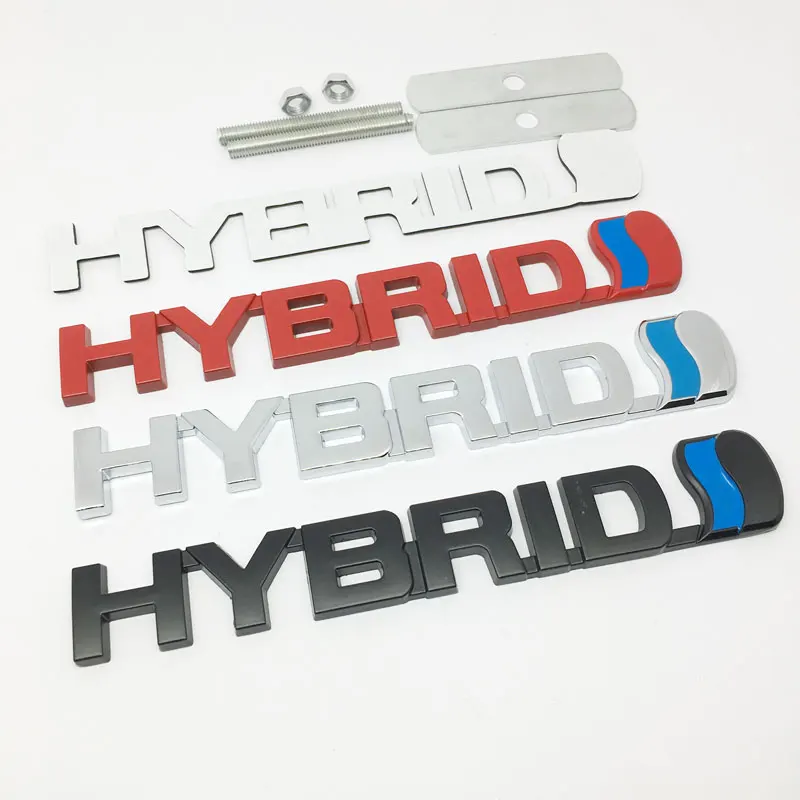 3d Metal Car Styling Hybrid Car Stickers Emblem Front Grille Badge Auto ...