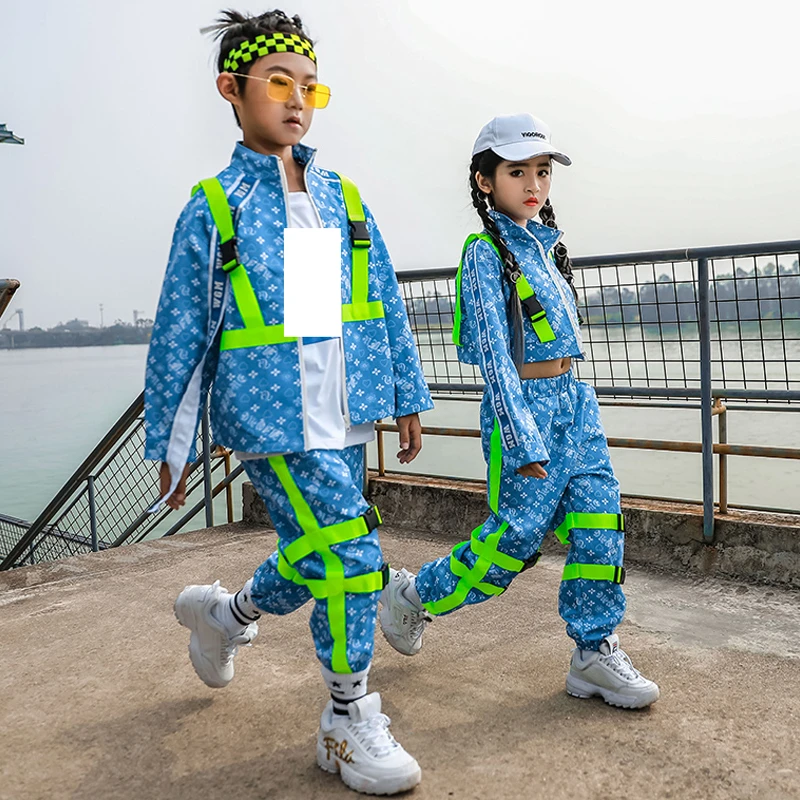 Hip Hop Costumes Boys Tooling Loose Modern Street Dance Clothing Girls ...