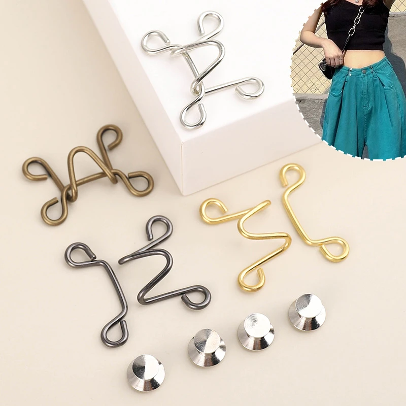 DIY Invisible Waist Adjustment Button Metal Jeans Buttons Waist ...