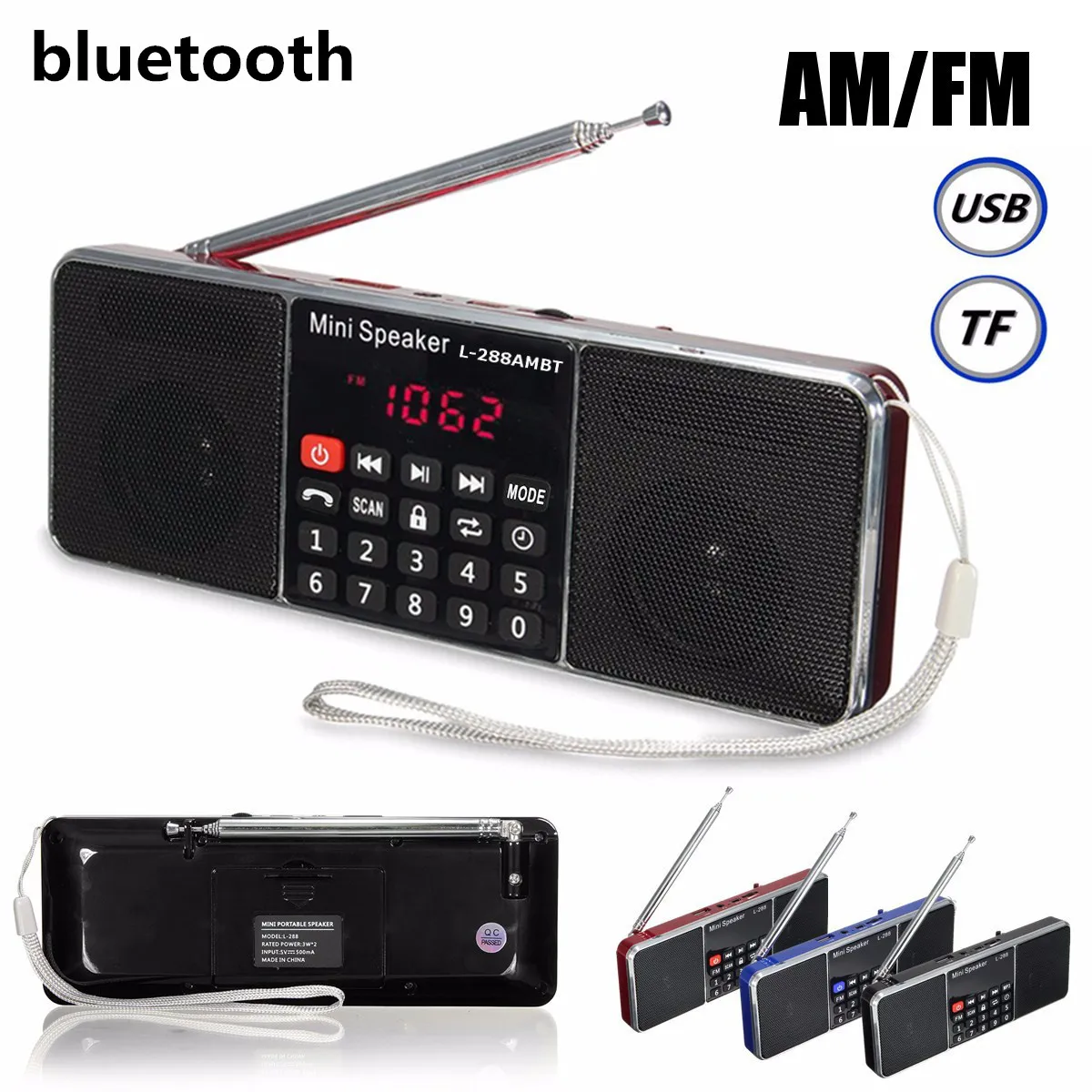 Mini Fm Radio Bluetooth Speaker Portable Fm/am Radio Mp3 Music Player ...