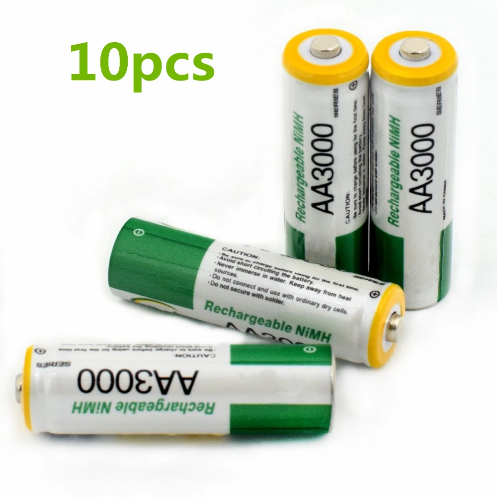 10pcs-lot-1-2V-AA-rechargeable-battery-high-power-high-density-3000mAh ...