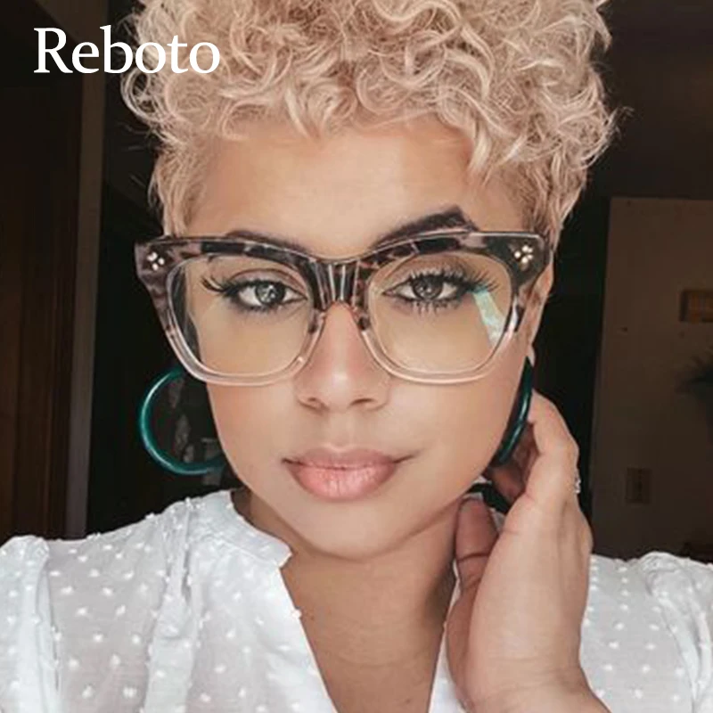 Fashion-Leopard-Eyeglasses-Frames-For-Women-Vintage-Square-Flower ...