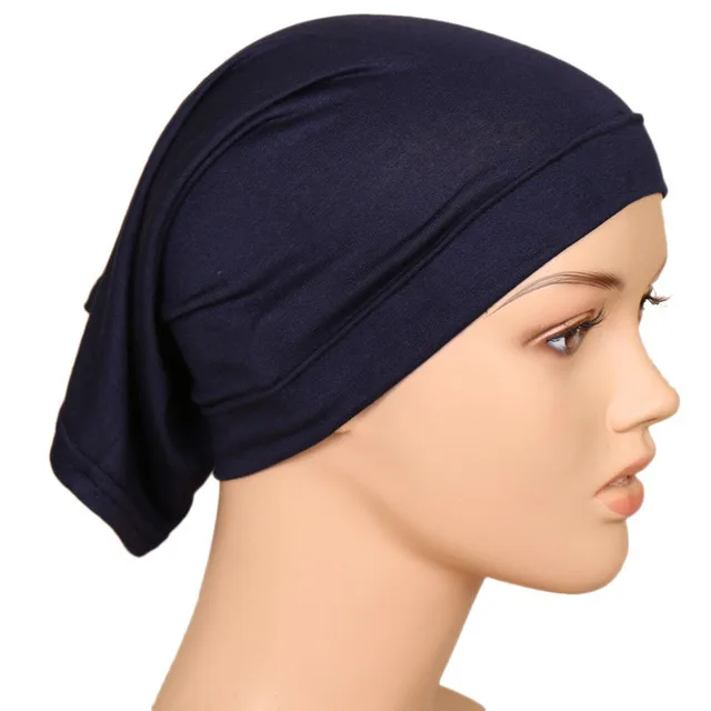 Gorro islámico Hijab musulmán para mujer, turbante sólido para mujer ...