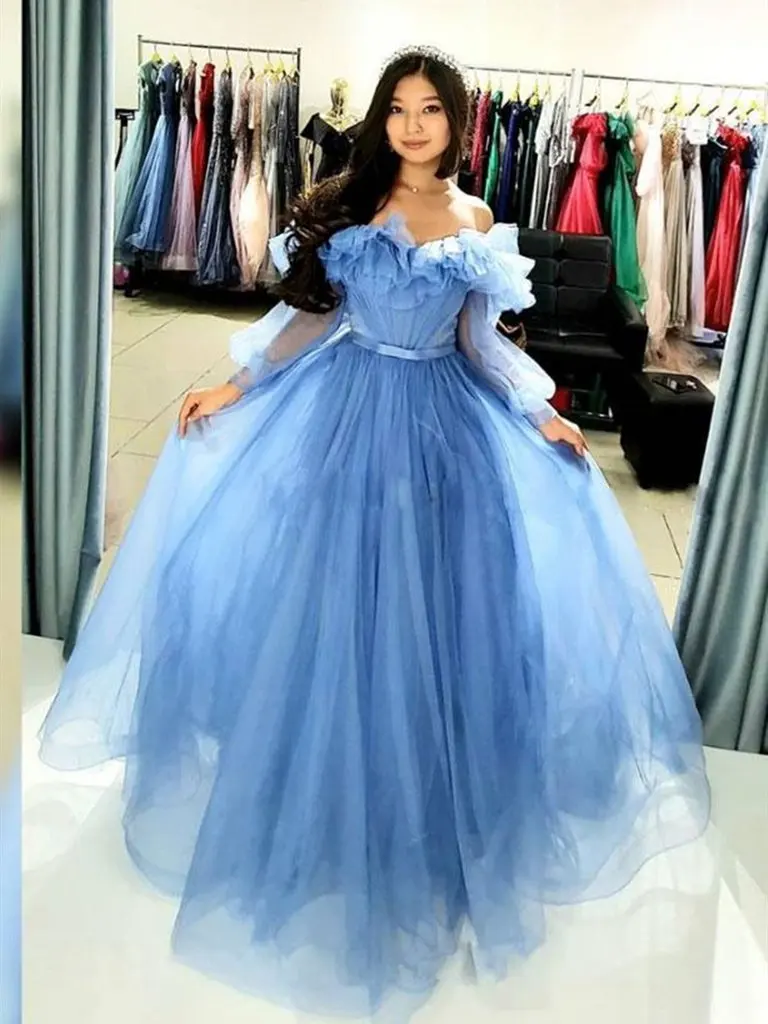 Blue Princess Prom Dress