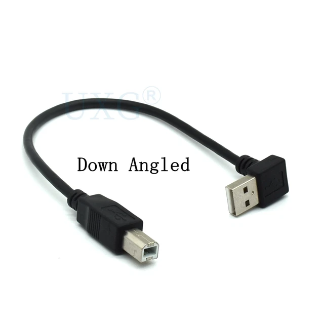 USB Up / down bend type B Male to Up Down 90 Degree Angled USB 2.0 Male ...