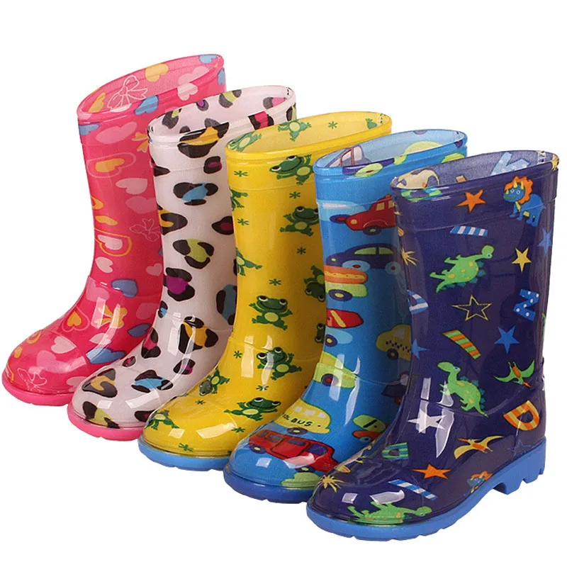 Children-s-High-Rain-Boots-Big-Kids-Boys-Girls-PVC-Rainboots-Waterproof ...
