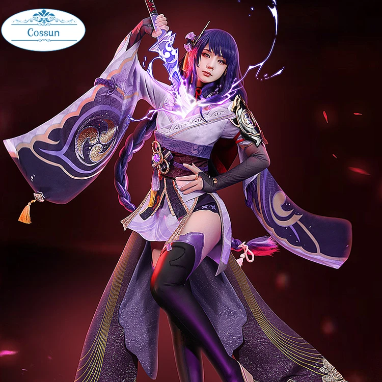 AnimeGenshin Impact Raiden Shogun Game Suit Elegant Uniform Cosplay ...