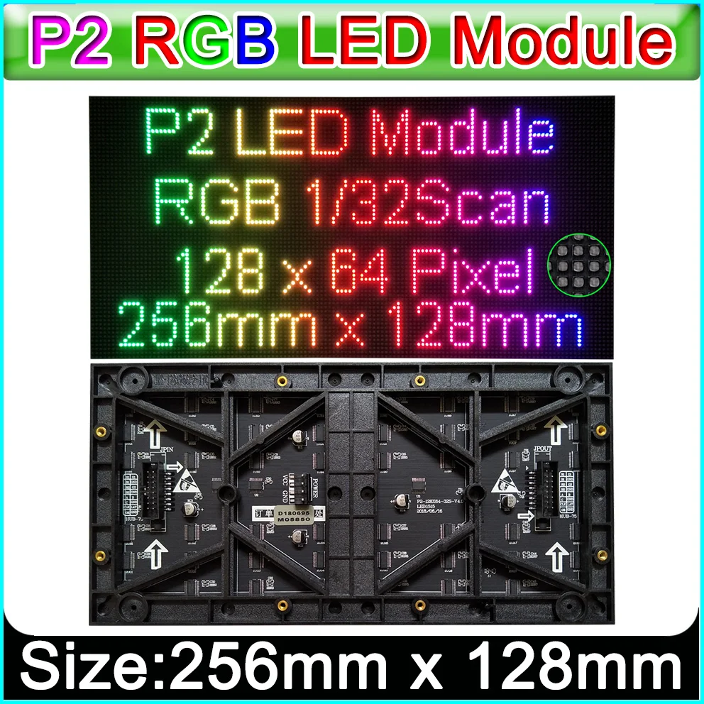 Small-Pitch-P2-Full-Color-LED-Display-Module-256mm-x128mm-Indoor-SMD-P2 ...