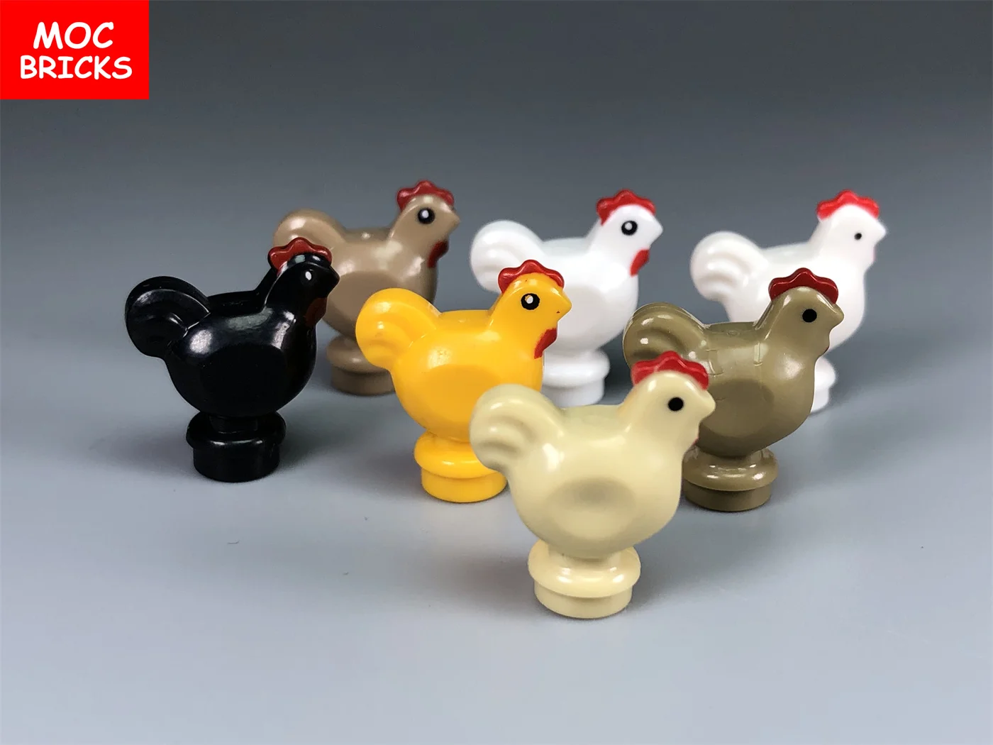 10pcs/lot Moc Bricks Chicken Rooster Hen With Printing Fit With 95342 ...