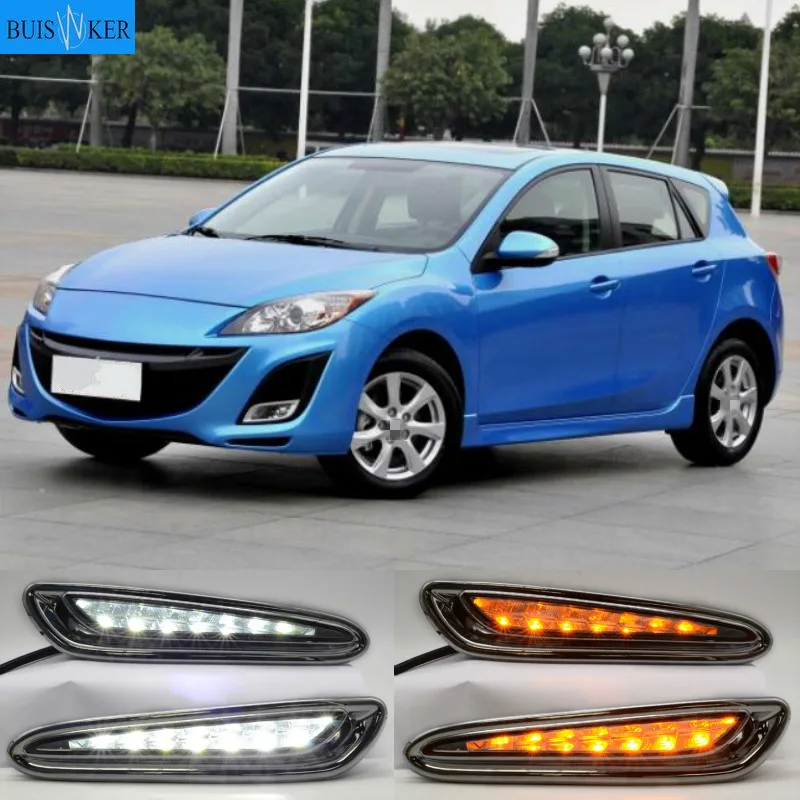 2PCS-12V-Car-DRL-Lamp-LED-Daytime-Running-Light-Daylight-For-Mazda-3 ...