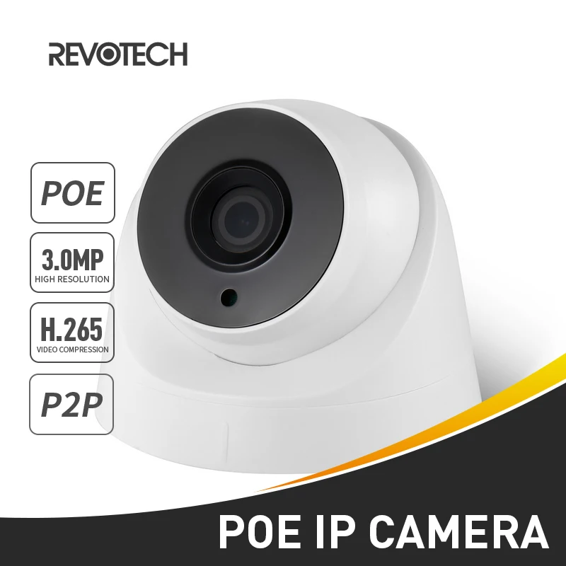 Revotech-IP-Camera-Dome-Security-Indoor-POE-H-265-3MP-1296P-1080P-HD ...