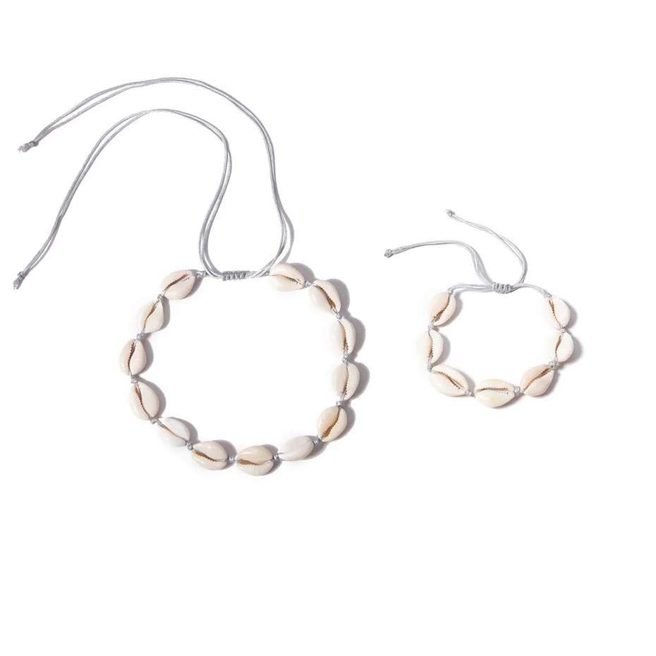 Bohemian Beach Necklace Gold Color Bead Shell Chain | Muduh Collection